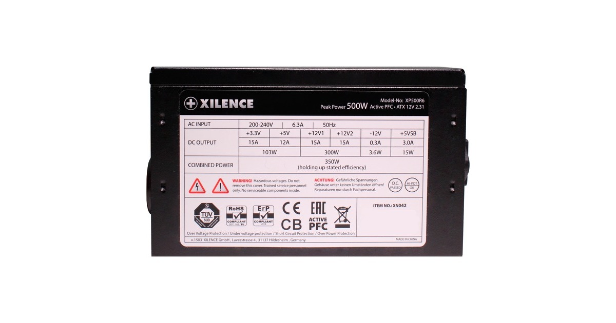 Xilence Performance C 500W, PC-Netzteil schwarz, 1x PCIe, 500 Watt