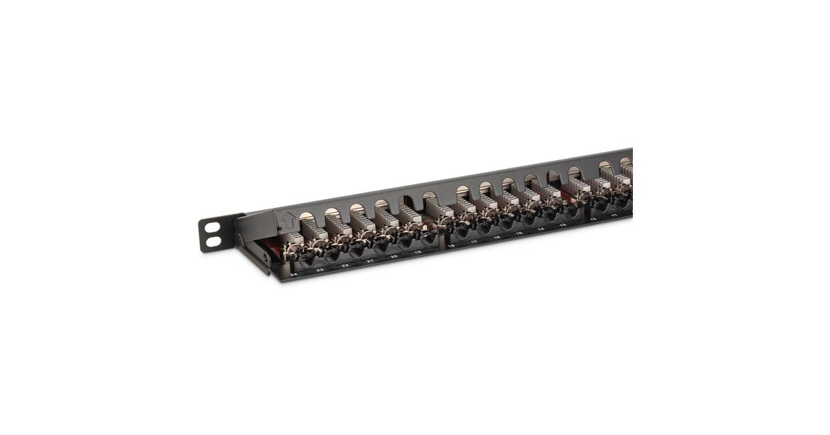 Digitus CAT 6A, Klasse EA High Density Patchpanel, 24 Port schwarz, 0,5 ...