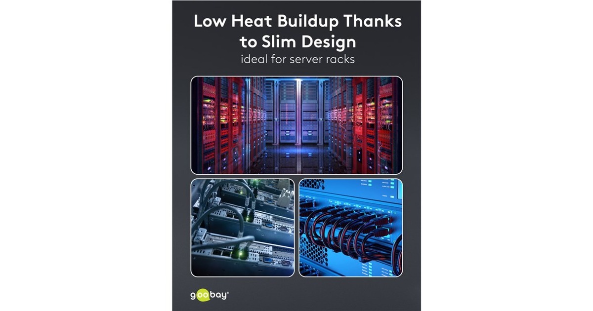 goobay Ultraflexibles Cat.6a Patchkabel slim, U/UTP weiß, 1 Meter, extrakurze Stecker