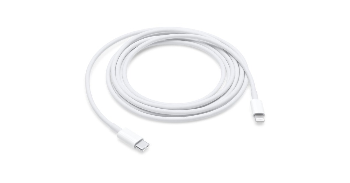 Apple USB Adapterkabel, USB-C Stecker > Lightning Stecker weiß, 2 Meter ...