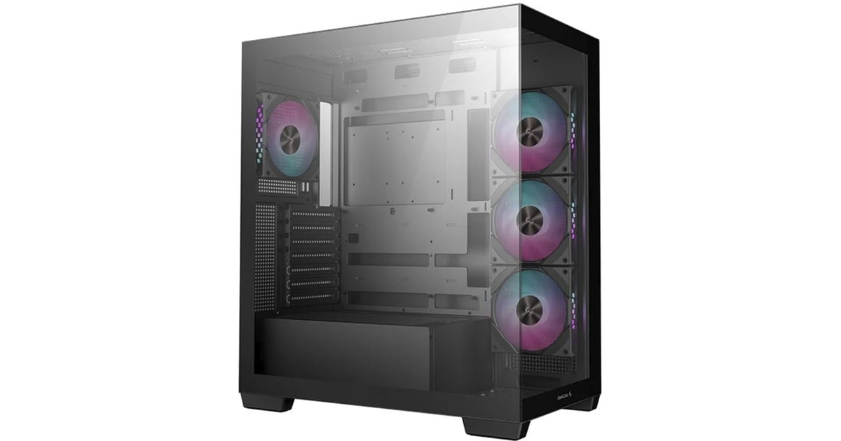 DeepCool CG580 4F , Tower-Gehäuse schwarz, Tempered Glass x 2