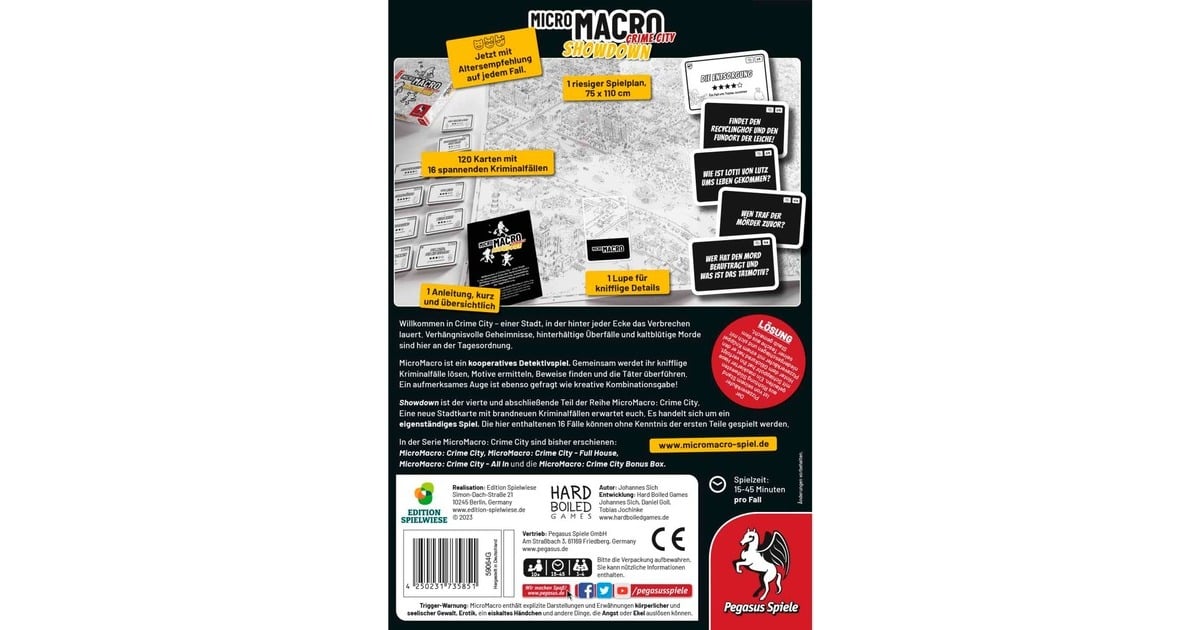 Pegasus MicroMacro: Crime City 4 - Showdown, Brettspiel