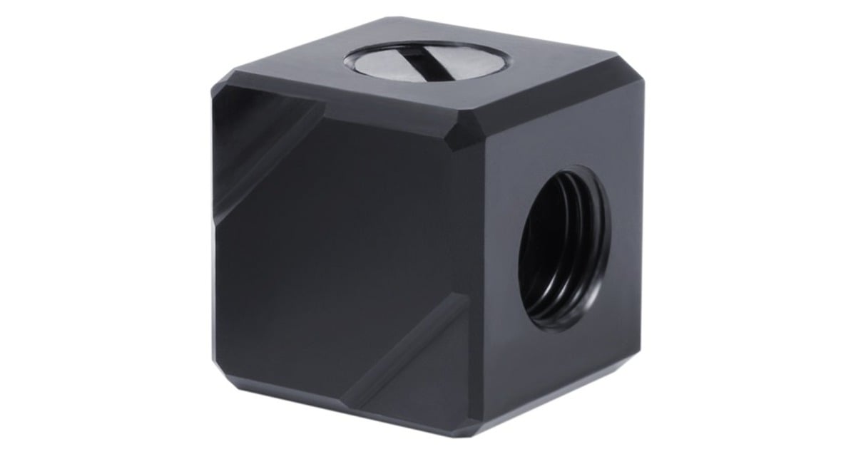 Alphacool Eiszapfen Anschlussterminal 4-Fach G1/4 IG, Verbindung schwarz, Black Acetal