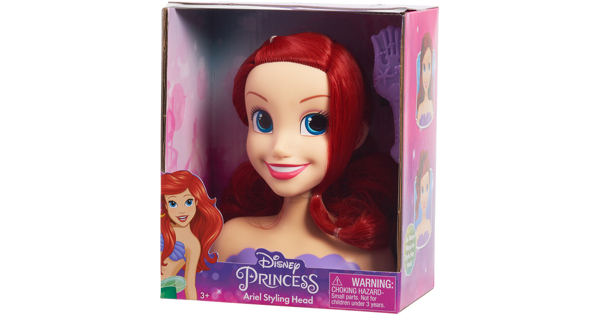 Just Play Disney Princess - Ariel Styling Head, Schmink- und Frisierkopf