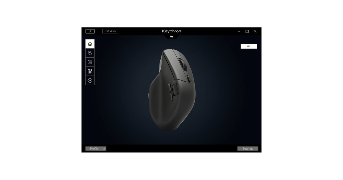 Keychron M6 Wireless, Gaming-Maus schwarz