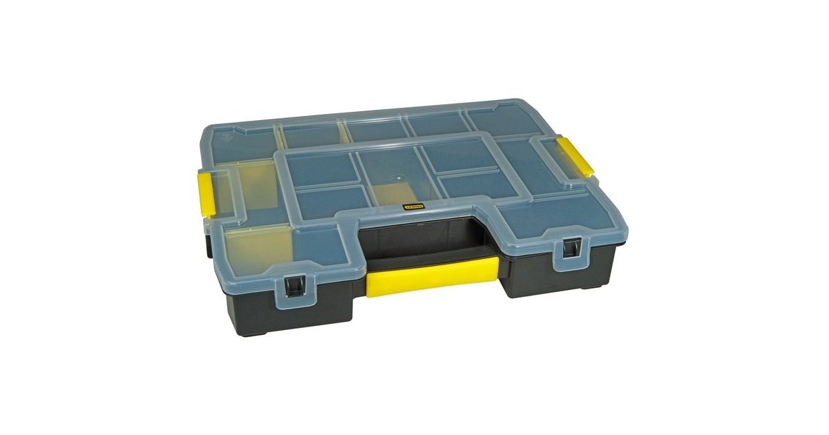 Stanley Organizer SortMaster Junior, Werkzeugkiste schwarz/gelb, 14 Fächer