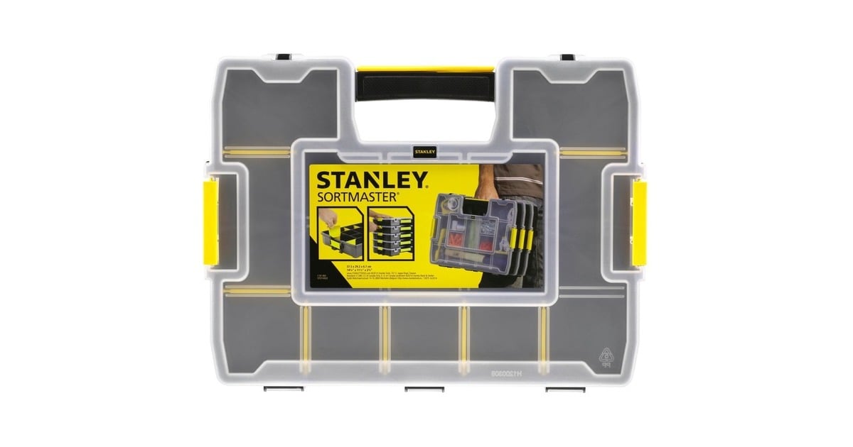 Stanley Organizer SortMaster Junior, Werkzeugkiste schwarz/gelb, 14 Fächer
