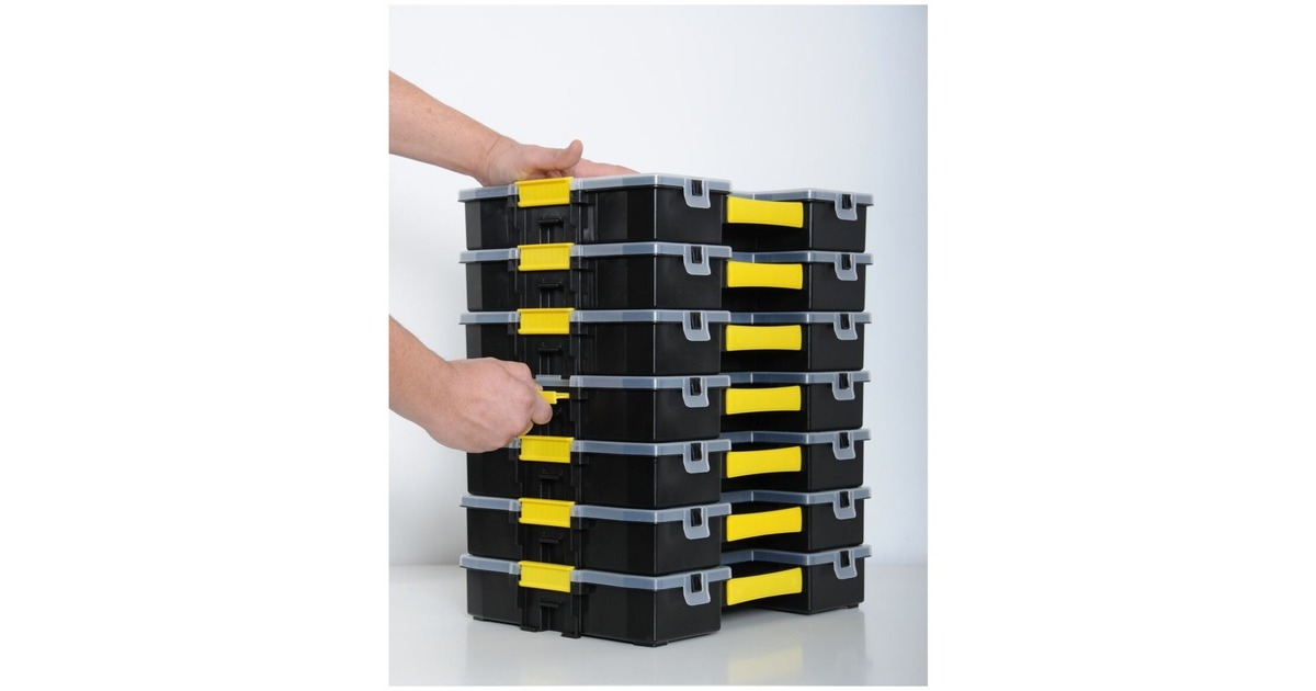 Stanley Organizer SortMaster Junior, Werkzeugkiste schwarz/gelb, 14 Fächer