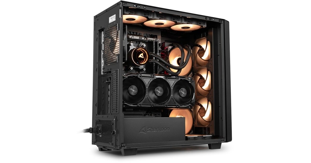 Sharkoon Rebel C70G RGB , Tower-Gehäuse schwarz, Tempered Glass