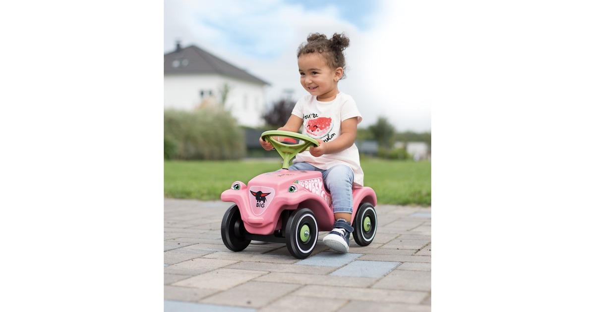 BIG Bobby-Car-Classic Flower, Rutscher rosa/hellgrün