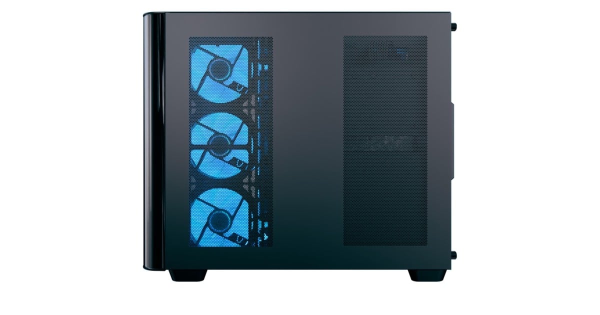 Aerocool P500C-G-BK-v1, Tower-Gehäuse schwarz, Tempered Glass x 3 Outlet