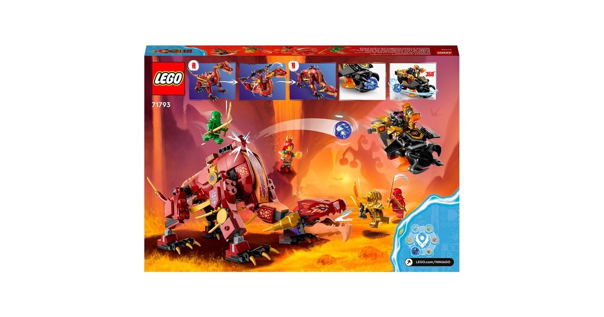 LEGO 71793 Ninjago Wyldfires Lavadrache, Konstruktionsspielzeug