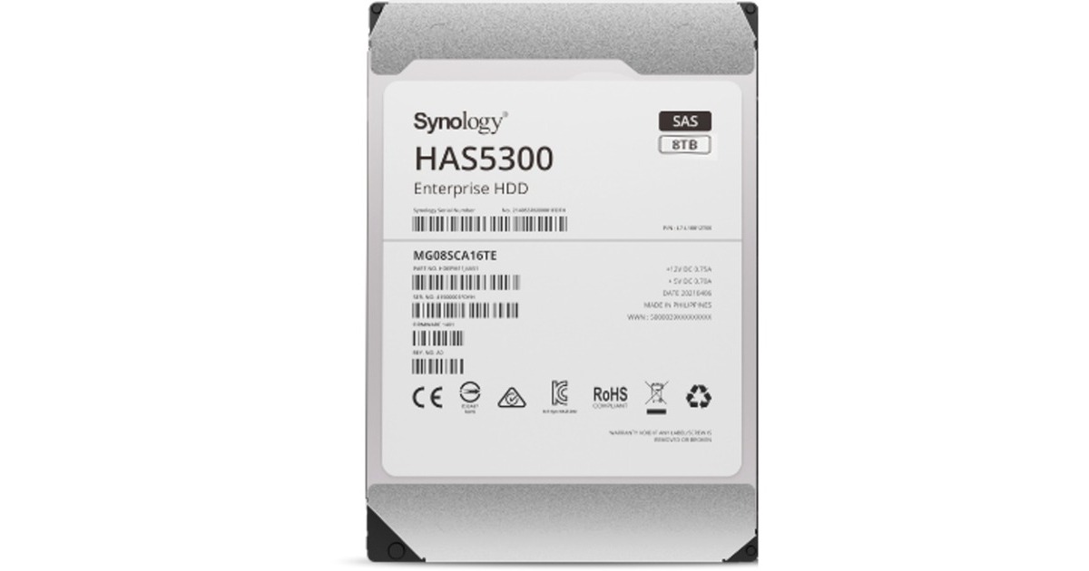 Synology HAS5300-8T, Festplatte SAS 12 Gb/s, 3,5", 24/7