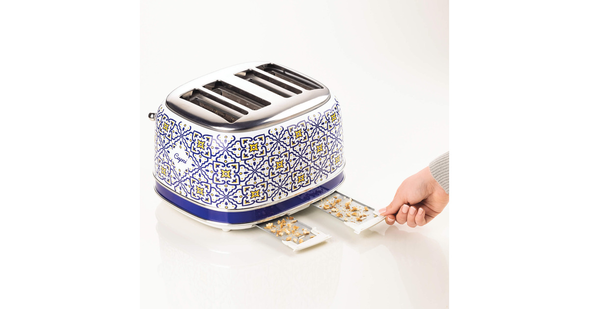 Ariete 4-Schlitz-Toaster Capri weiß/mehrfarbig, 1.630 Watt, für 4 ...