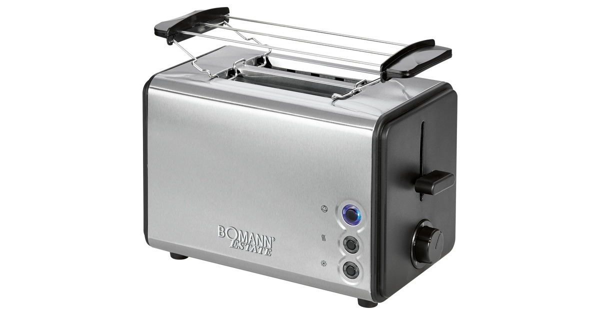 Bomann Toaster TA 1371 CB edelstahl/schwarz, 850 Watt, für 2 Scheiben Toast