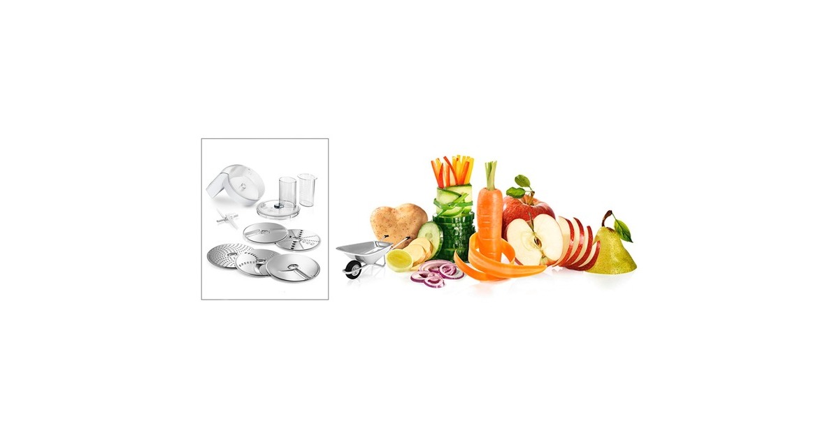 Bosch Home Durchlaufschnitzler VeggieLove Set, Zerkleinerer weiß, für ...
