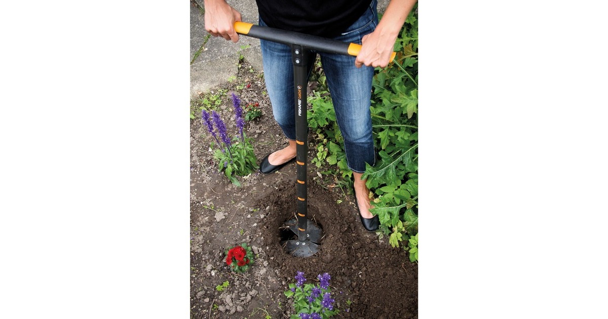 Fiskars QuikDrill S Hand-Erdbohrer 100mm schwarz/orange