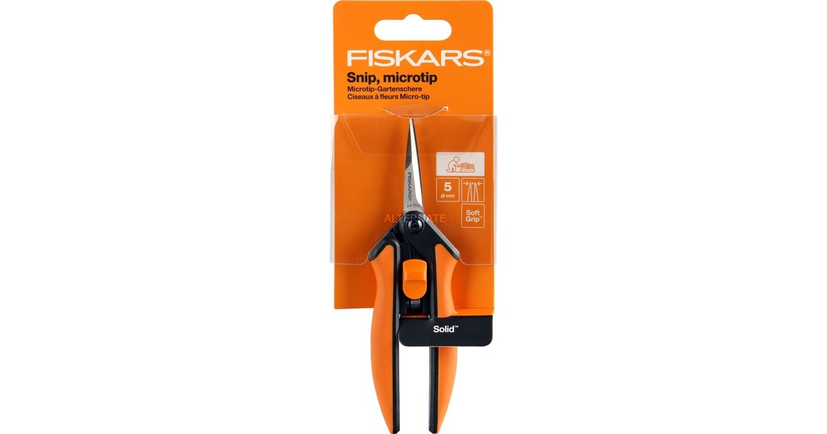 Fiskars Solid Micro-Tip Gartenschere SP130 orange/schwarz