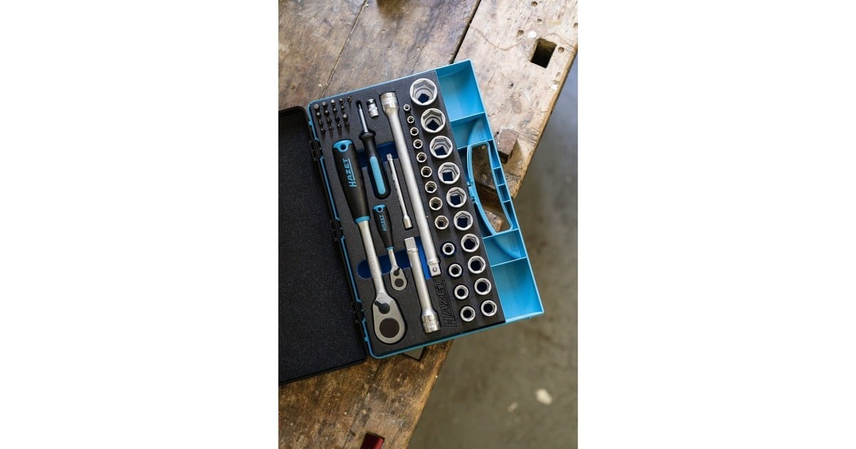 Hazet Steckschlüssel-Satz 953HP, 1/4" und 1/2", Werkzeug-Set 47-teilig, mit HiPer Feinzahn ...