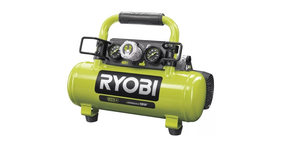 Ryobi ONE+ Akku-Kompressor R18AC-0, 18Volt grün/schwarz, ohne Akku und ...