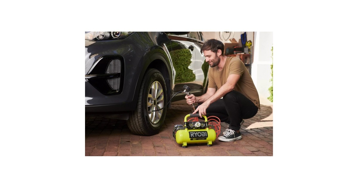 Ryobi ONE+ Akku-Kompressor R18AC-0, 18Volt grün/schwarz, ohne Akku und ...