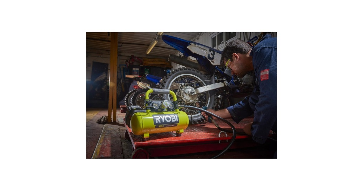 Ryobi ONE+ Akku-Kompressor R18AC-0, 18Volt grün/schwarz, ohne Akku und ...