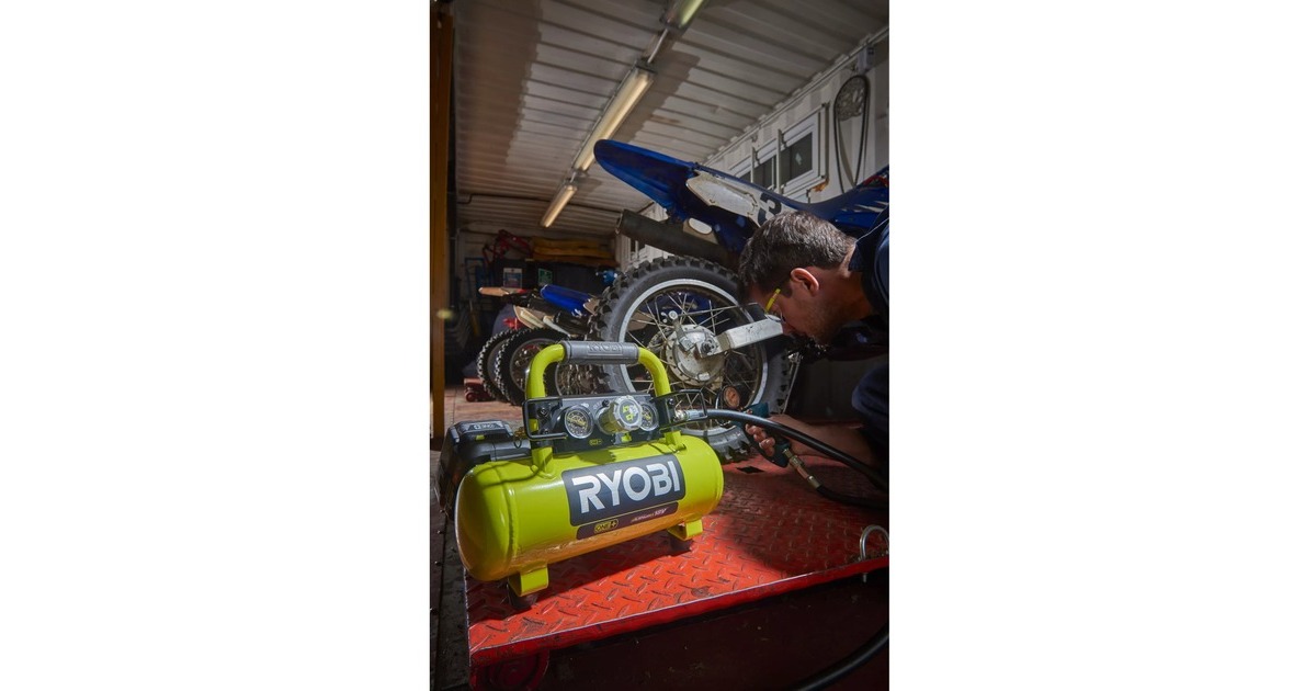 Ryobi ONE+ Akku-Kompressor R18AC-0, 18Volt grün/schwarz, ohne Akku und ...