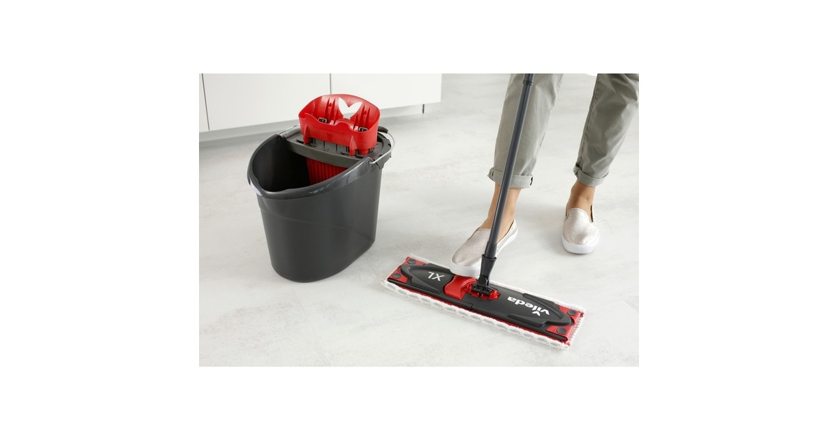 Vileda Wischer ULTRAMAX XL Universal Box, Bodenwischer schwarz/rot