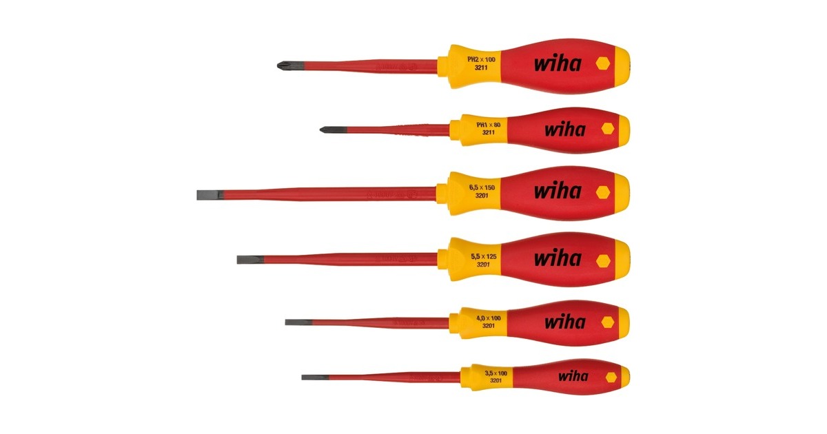 Wiha Schraubendreher-Set SoftFinish electric slimFix, 6-teilig rot/gelb