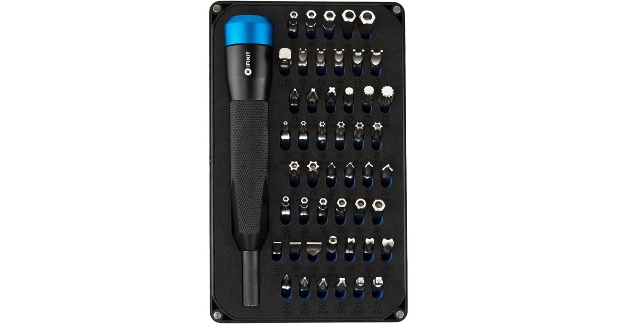 iFixit Mahi Precision Bit Set, Bit-Satz schwarz/blau, 49-teilig