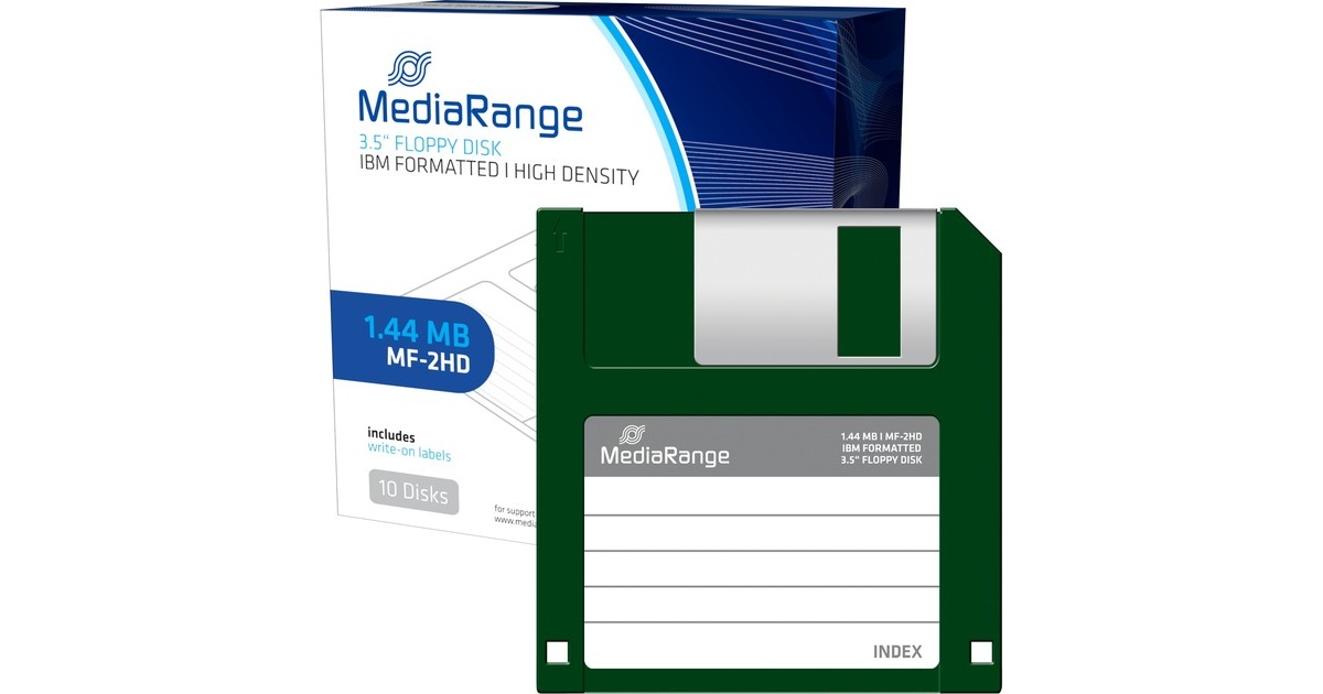 MediaRange Disketten 1,44 MB schwarz, 10 Stück