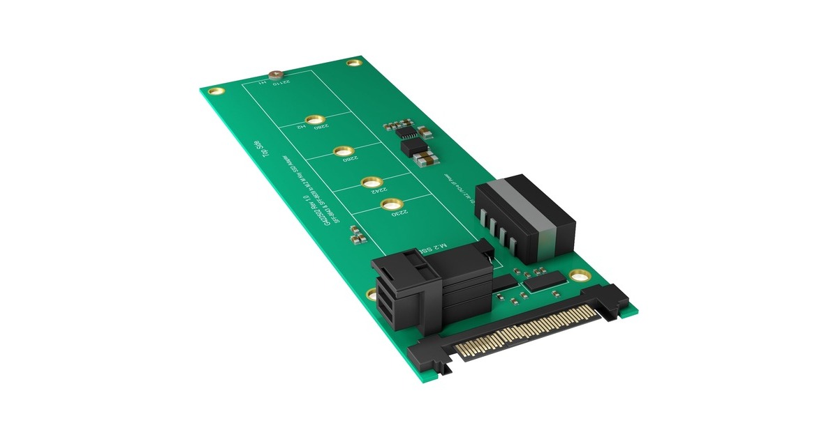 ICY BOX IB-M2B02 Konverter Platine, Serial ATA-Controller grün