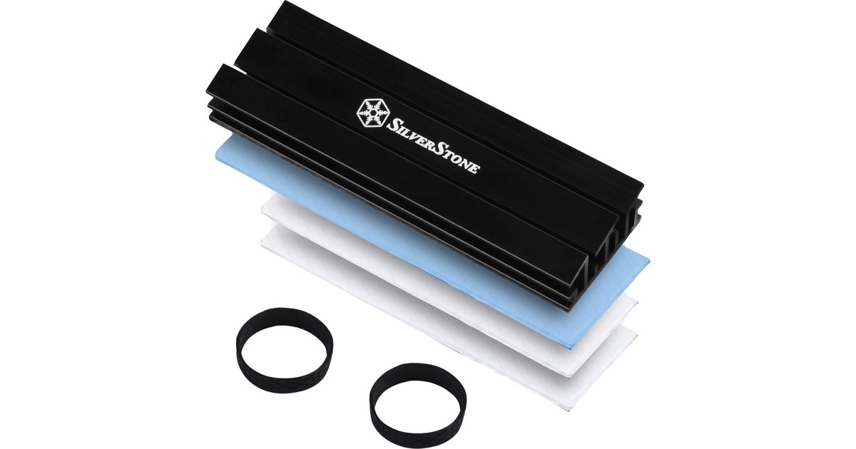 SilverStone TP02-M2, Set schwarz, unterstützt 2280-M.2-SSD