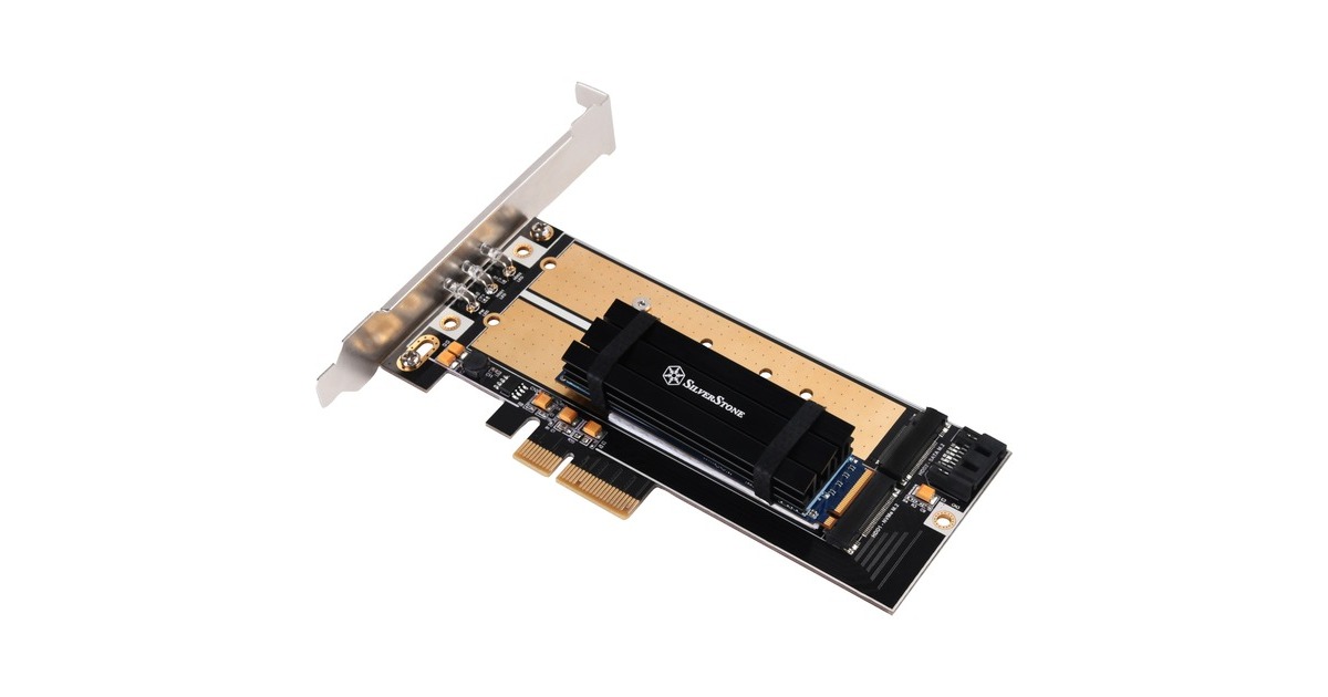 SilverStone TP02-M2, Set schwarz, unterstützt 2280-M.2-SSD