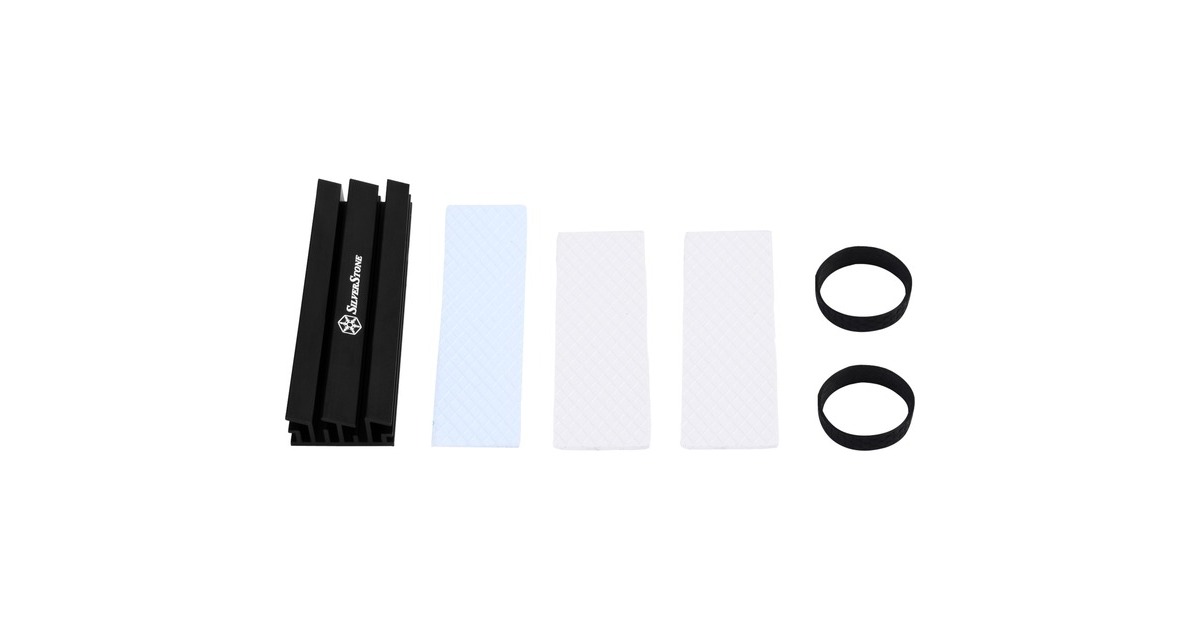 SilverStone TP02-M2, Set schwarz, unterstützt 2280-M.2-SSD