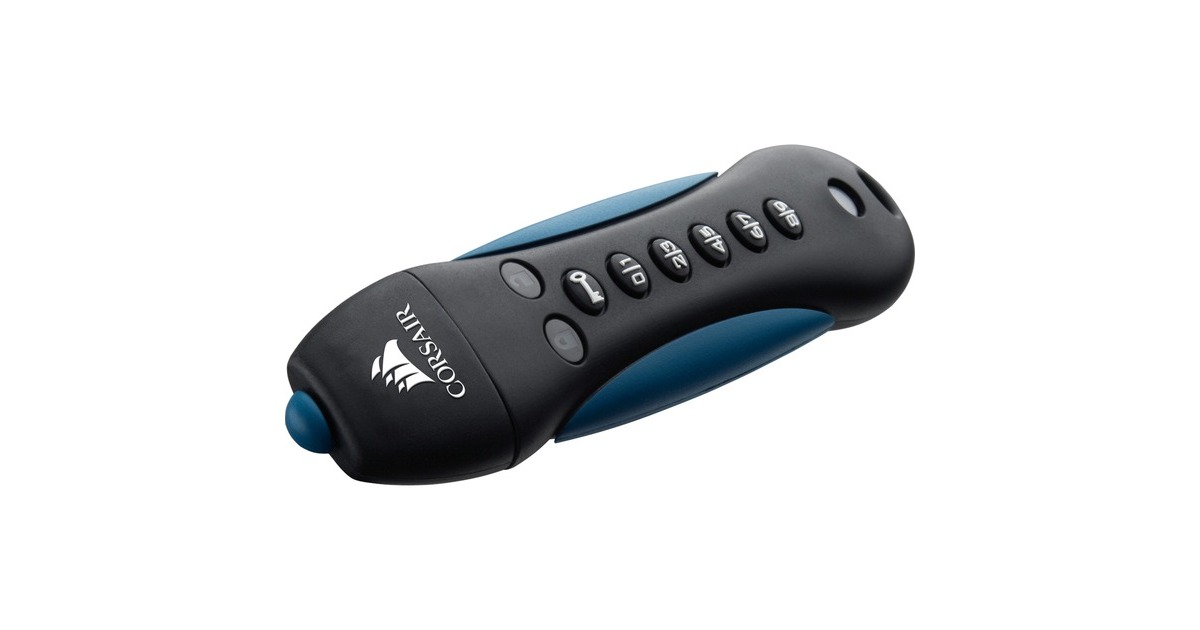Corsair Padlock 3 64 GB, USB-Stick schwarz/blau, USB-A 3.2 Gen 1