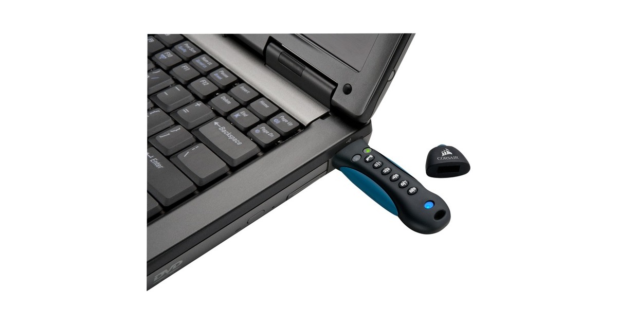 Corsair Padlock 3 64 GB, USB-Stick schwarz/blau, USB-A 3.2 Gen 1