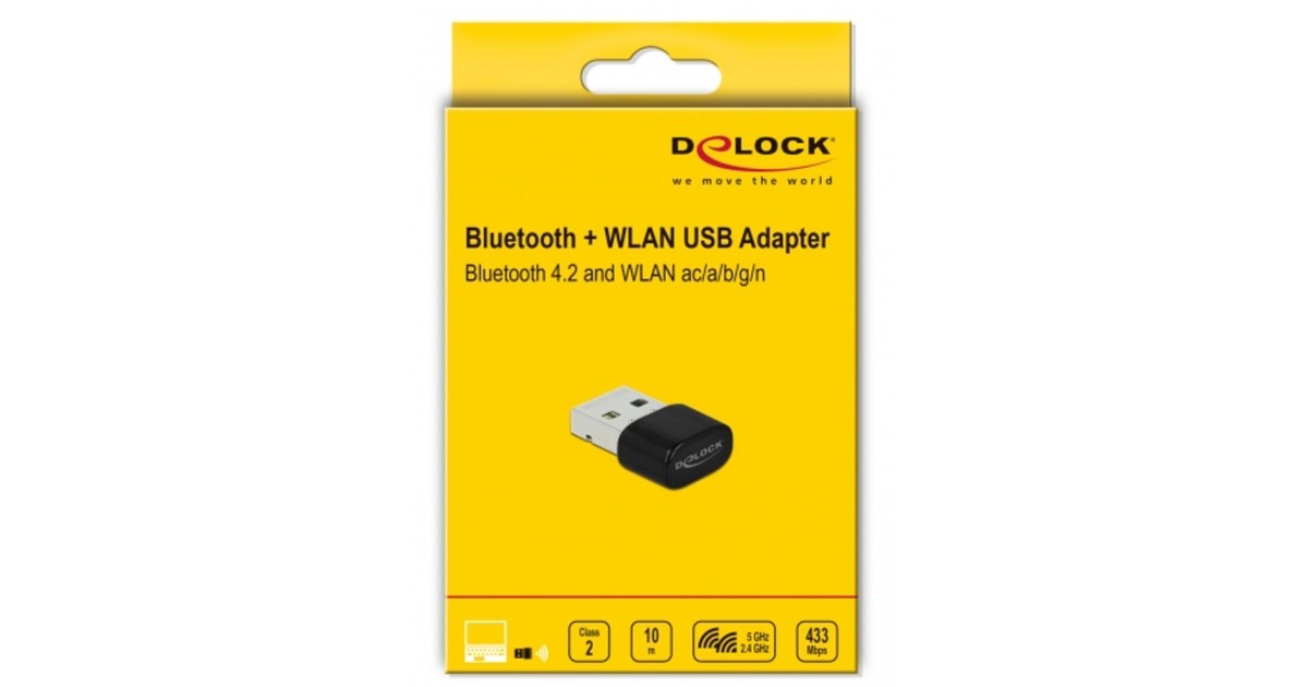 DeLOCK Bluetooth 4.2 und Dualband WLAN ac/a/b/g/n, Bluetooth-Adapter