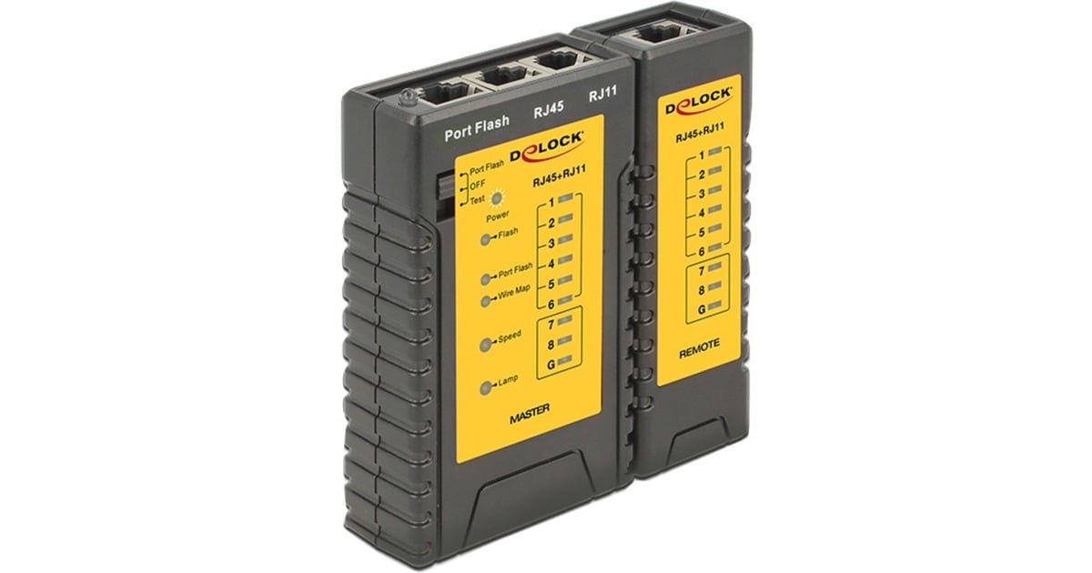 DeLOCK Kabeltester RJ45/RJ12+Portfinder schwarz
