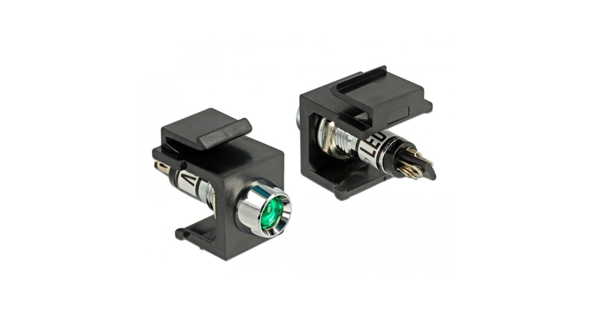DeLOCK Keystone LED grün 6 V, Keystone-Modul schwarz, für Keystone ...