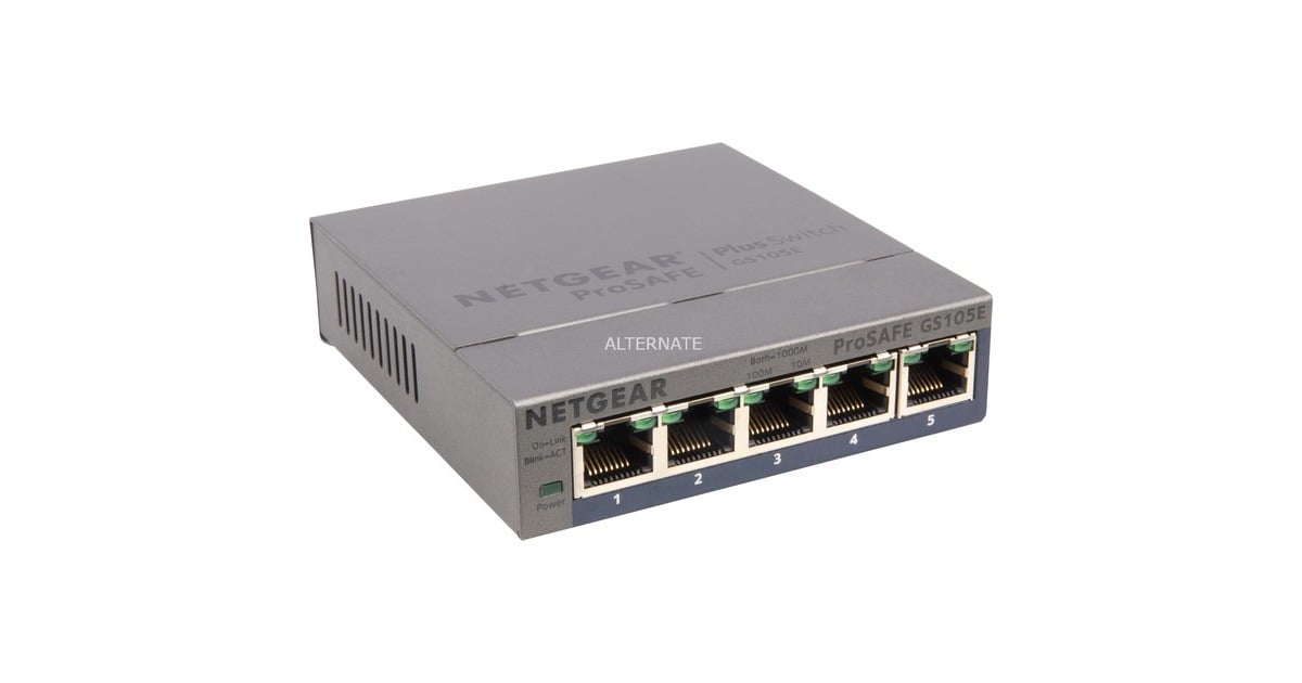 Netgear GS105E v2, Switch grau