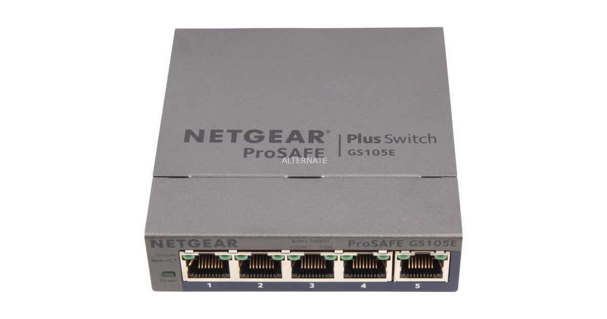 Netgear GS105E v2, Switch grau