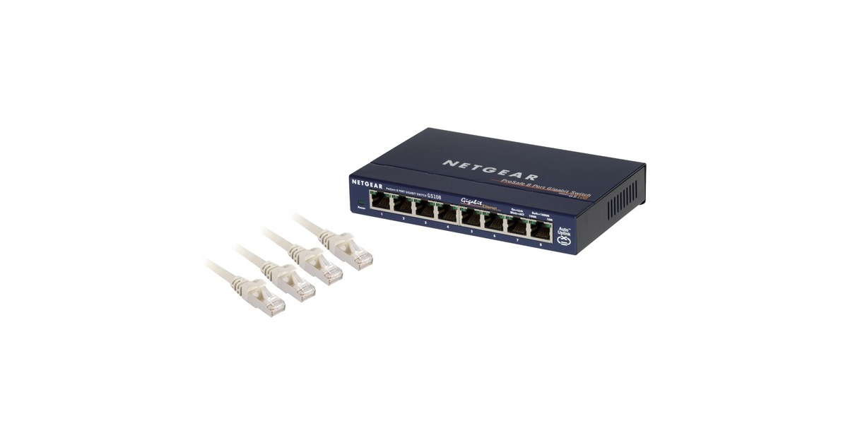 Netgear GS108GE, Switch blau, Retail