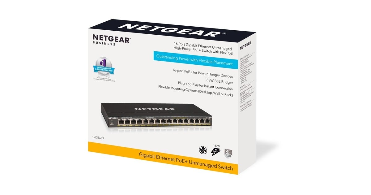 Netgear GS316PP, Switch