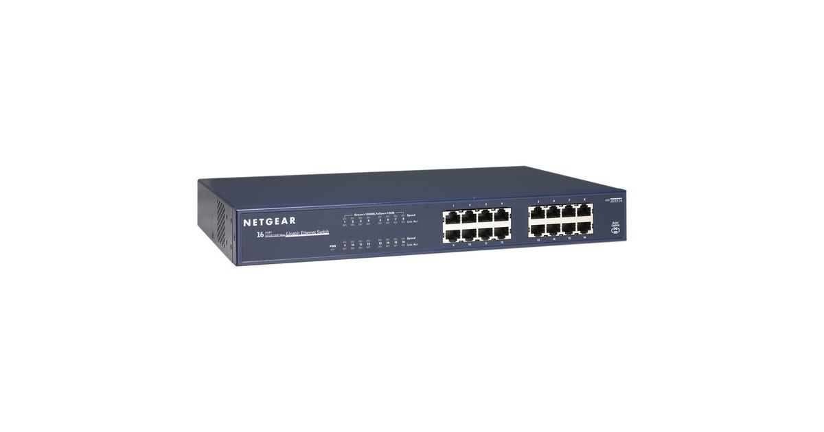 Netgear ProSafe JGS516, Switch blau