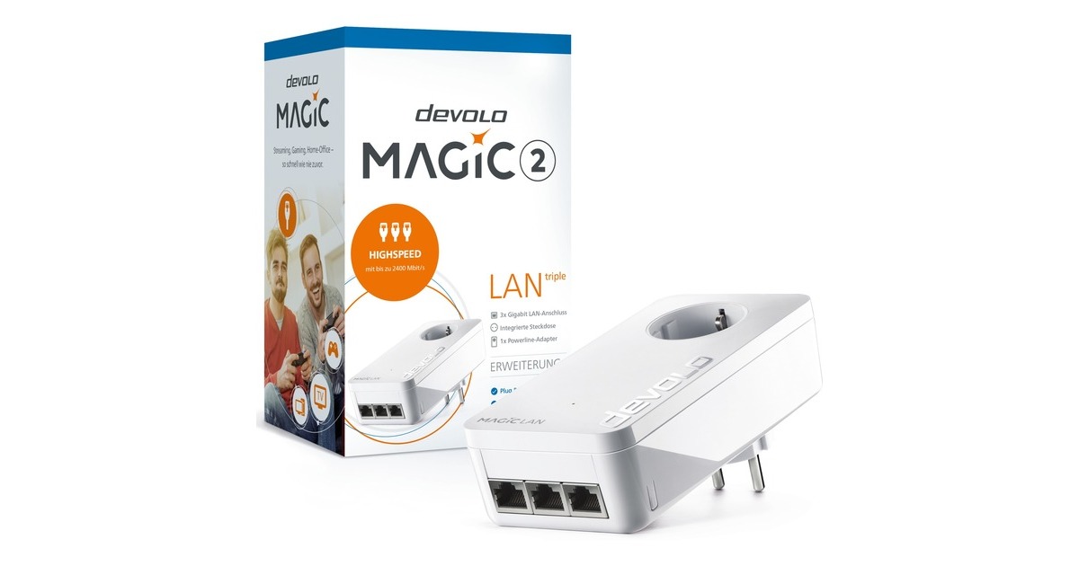 devolo Magic 2 LAN triple + Single, Powerline Outlet