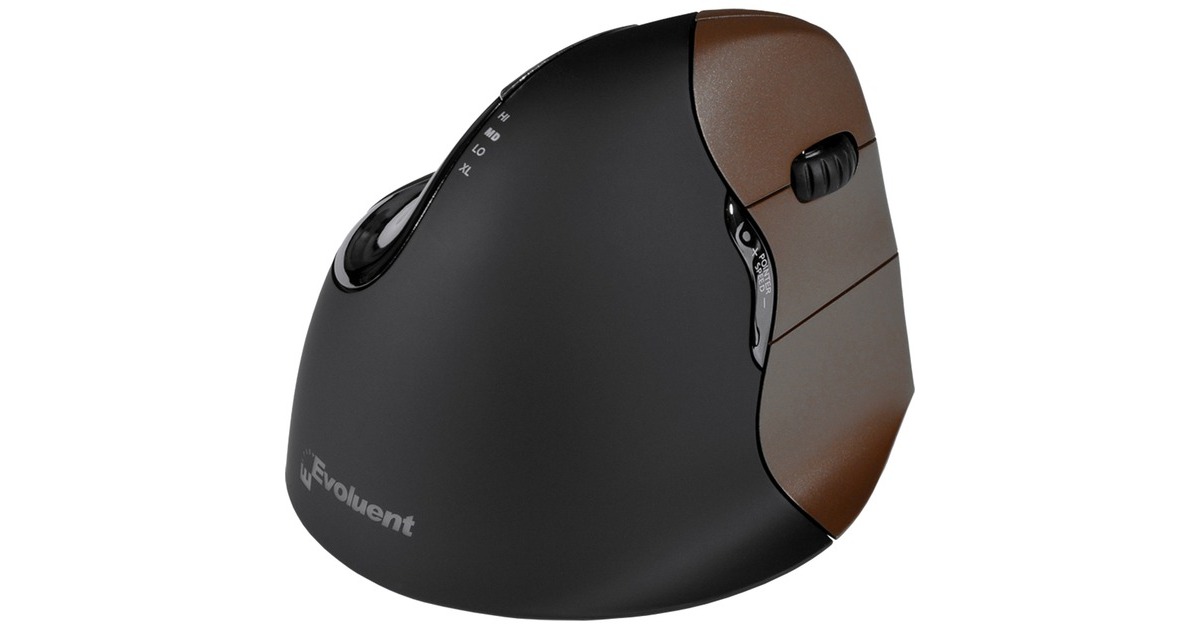 Evoluent Vertical Mouse 4, Maus schwarz/braun, Klein