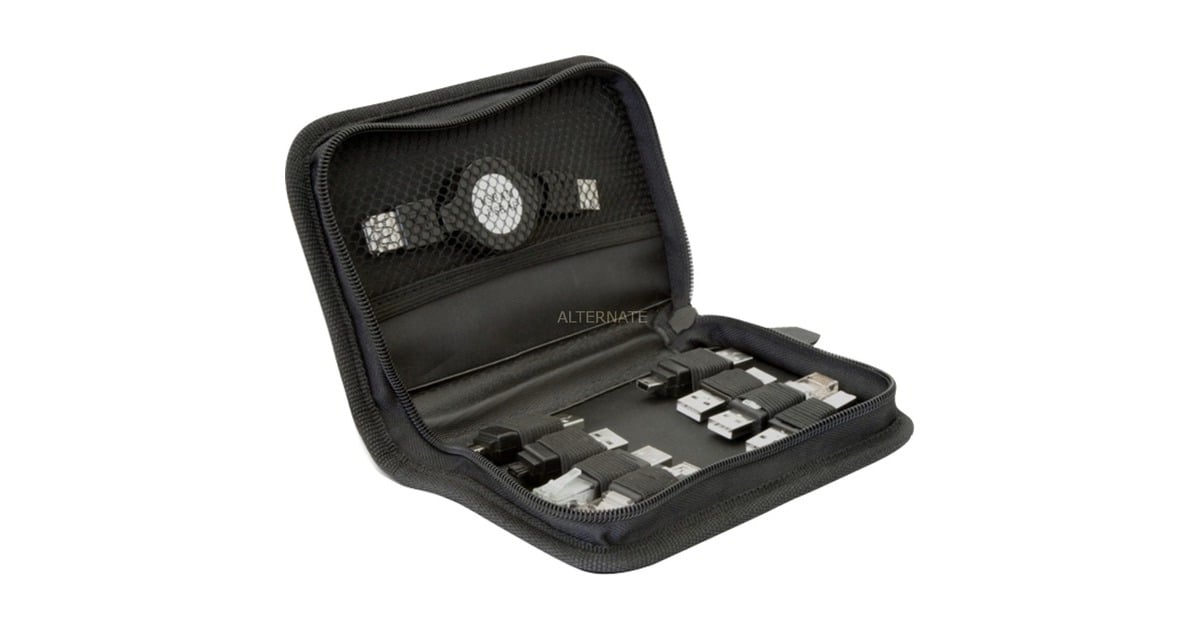 DeLOCK USB Adapterkit, 10-teilig schwarz, inkl. 1,2 Meter Kabel