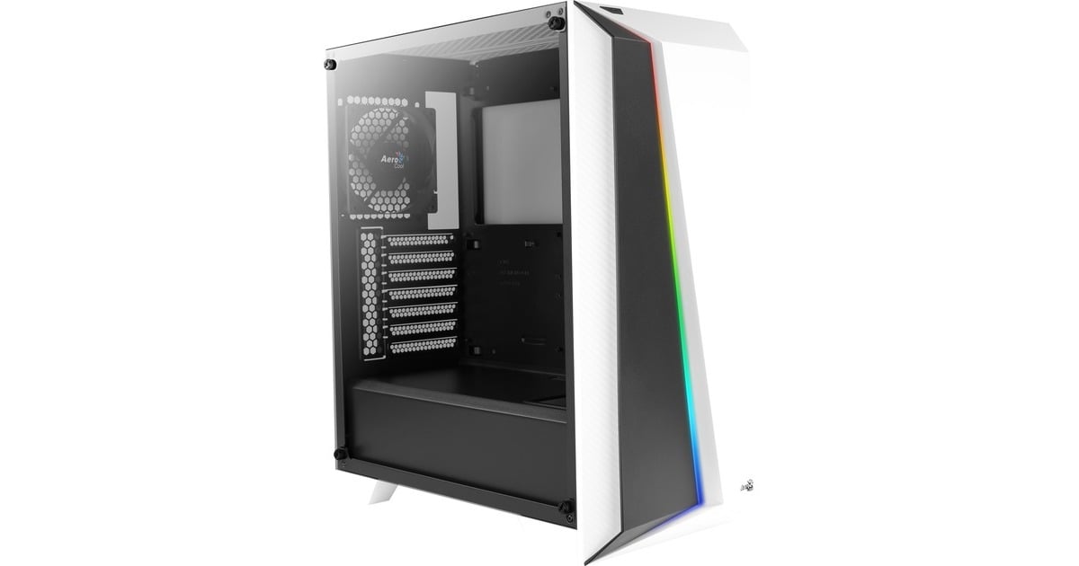 Aerocool Cylon Pro, Tower-Gehäuse weiß/schwarz, Tempered Glass