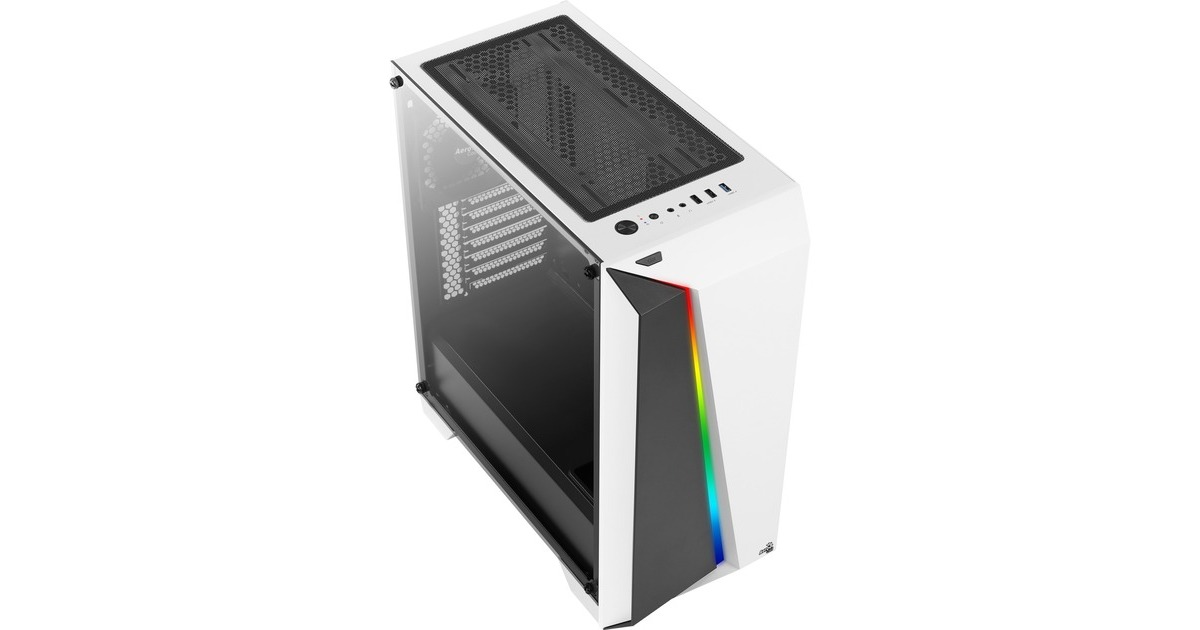 Aerocool Cylon Pro, Tower-Gehäuse weiß/schwarz, Tempered Glass